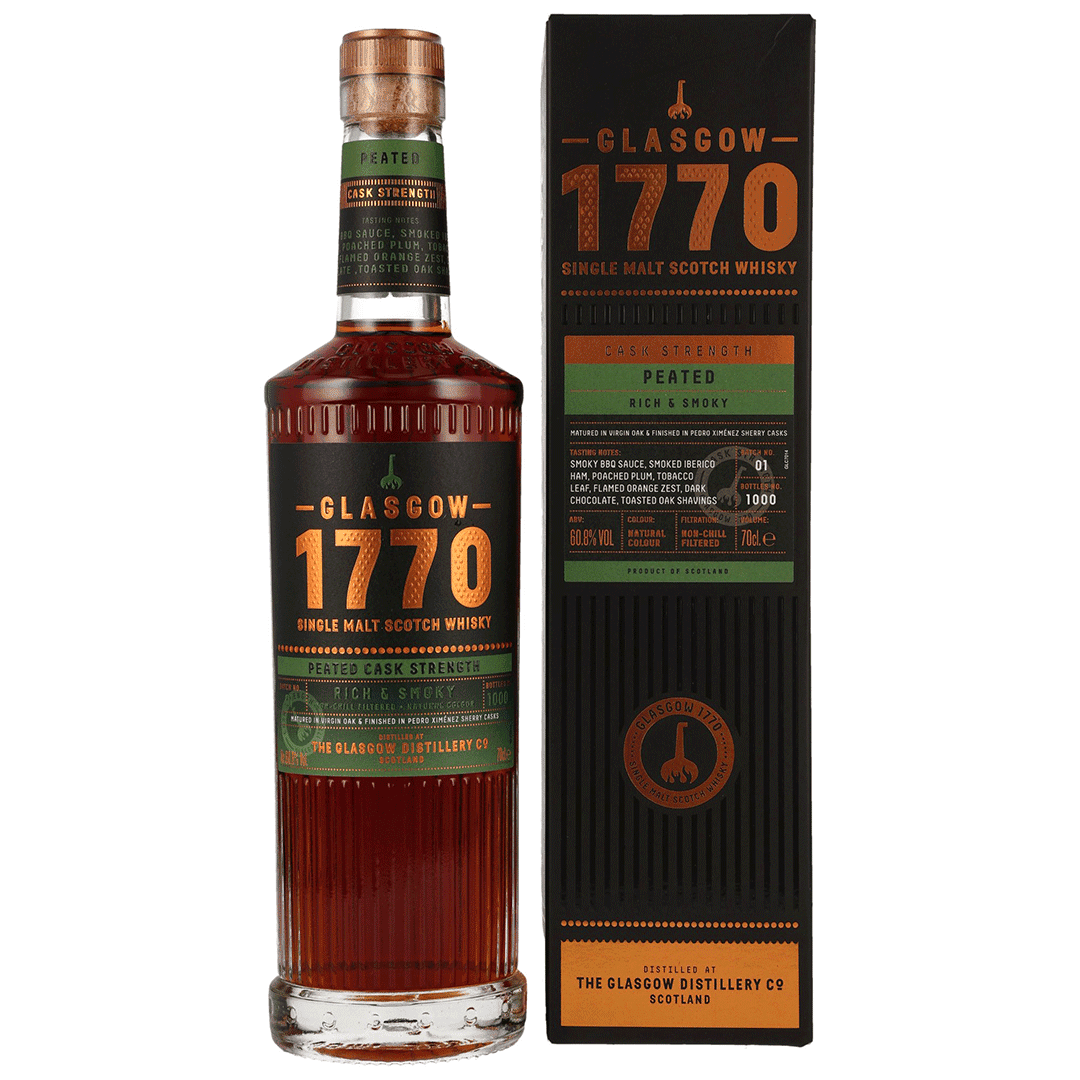 1770 Glasgow Single Malt Scotch Whisky Peated Cask Strength - Batch 01